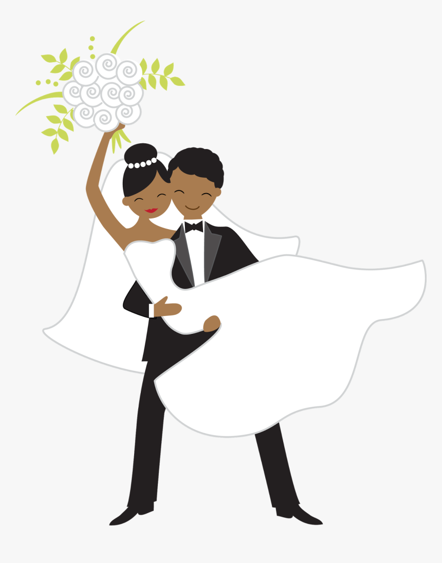 Novia Tirando El Ramo - Vector Boda Novios Png, Transparent Png ...
