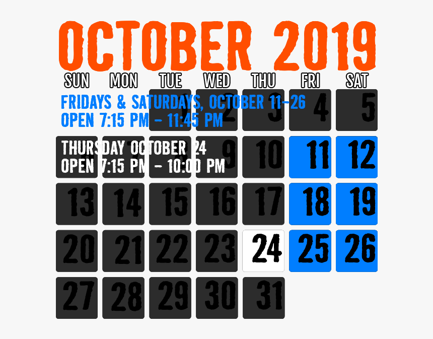 Dates & Hours Of Operation - Orange, HD Png Download , Transparent Png ...