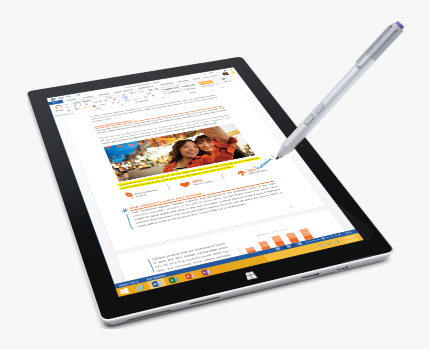 Surface Pen - Microsoft Surface Pro Notes, HD Png Download ...