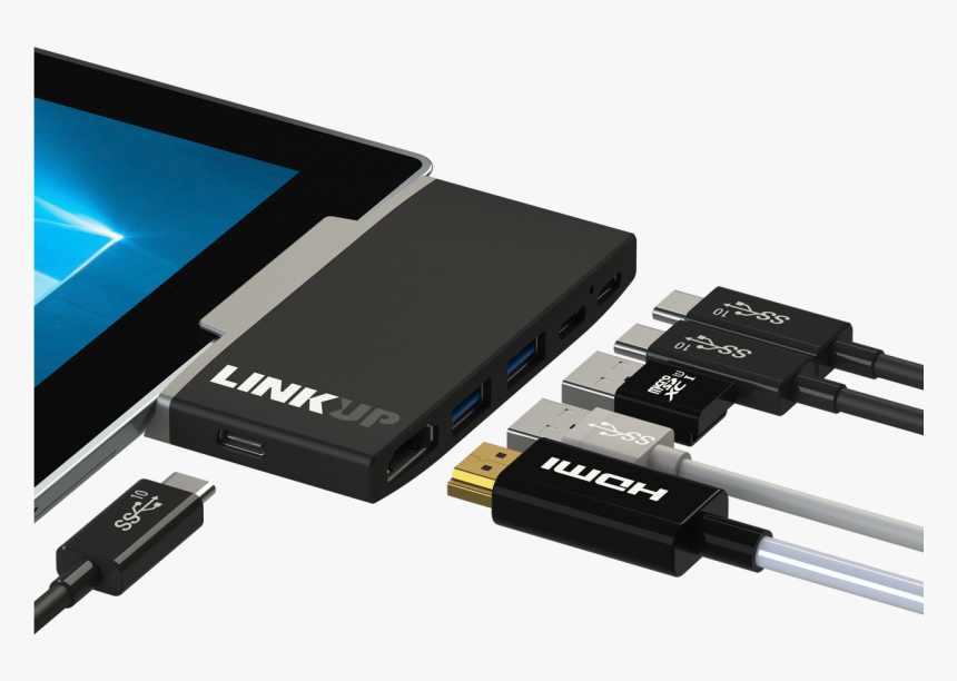 Linkup Surface Go Usb C Premium Docking Station - Surface Go Hdmi Port, HD Png Download ...