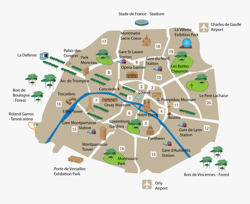 Seine River Map Paris, HD Png Download , Transparent Png Image - PNGitem