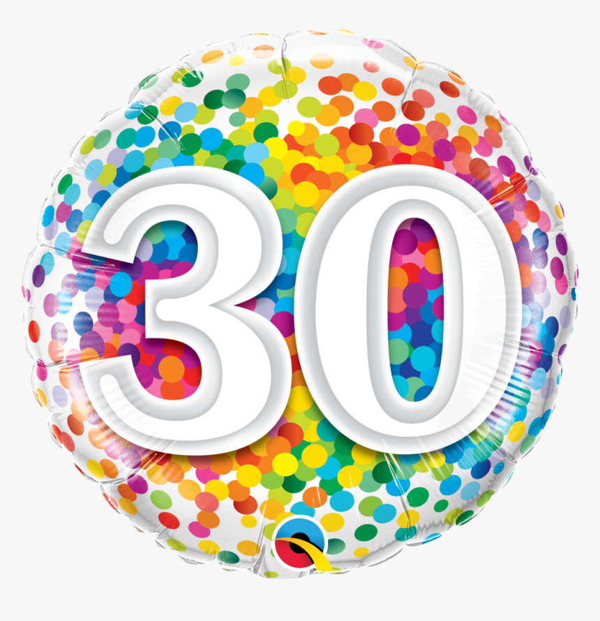 Rainbow Th Birthday Balloon - 30th Birthday Balloons Png, Transparent ...