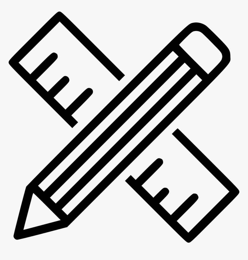 Supplies Ruler Pen Pencil - Pencil And Ruler Icon, HD Png Download ...