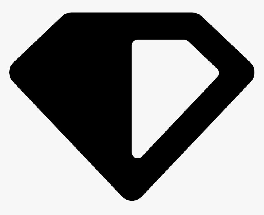 Diamond Shape Symbol With Black And White Half Parts - Half Black Half ...