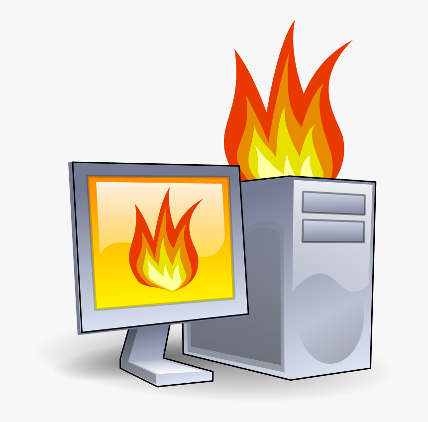 Computer On Fire Clipart, HD Png Download , Transparent Png Image - PNGitem