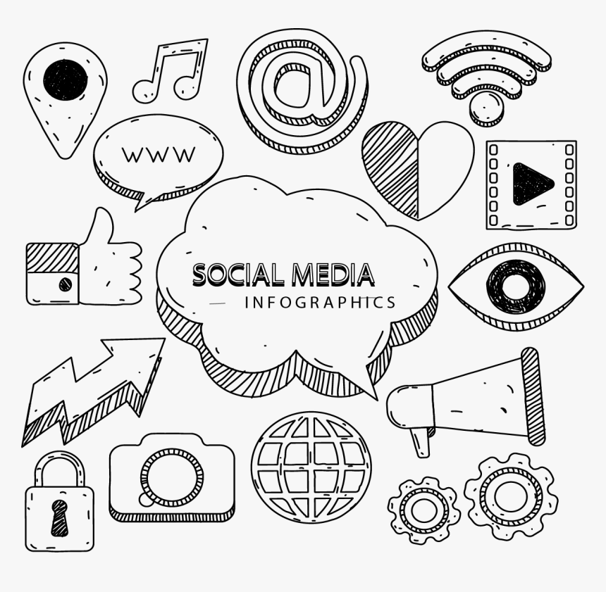 Season Drawing Social Media - Infographic Social Media Png, Transparent ...