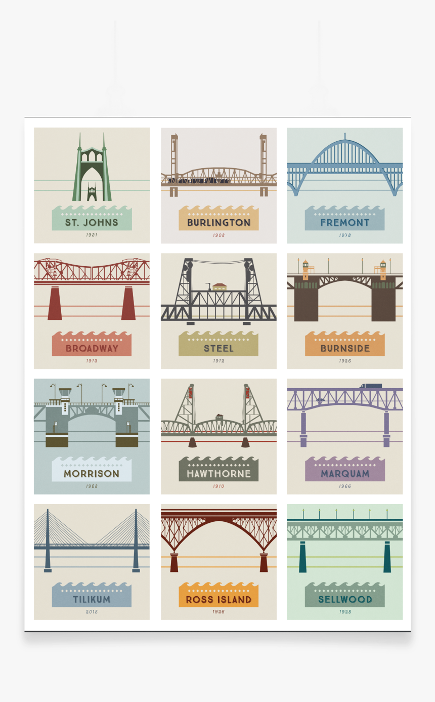 Poster // Portland Bridges , Png Download, Transparent Png ...
