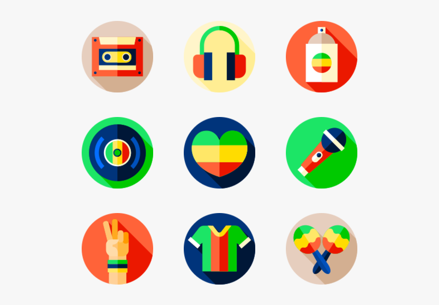 Reggae - Flat Icons Gallery, HD Png Download , Transparent Png Image ...