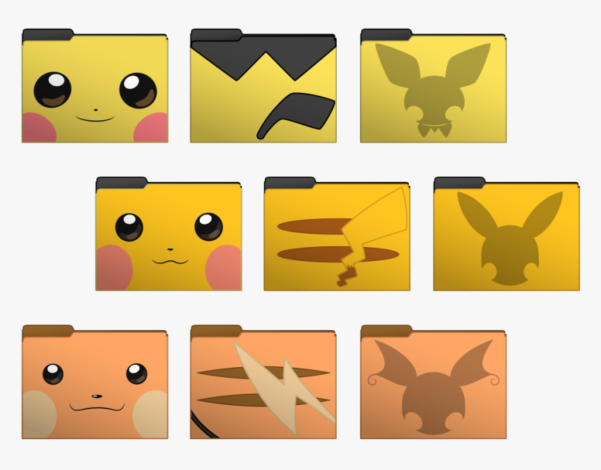 Shiny Pokemon Icons - Pikachu Folder Icon, HD Png Download ...