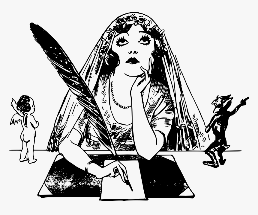 Woman Writer Drawing , Png Download - Cartoon Great Gatsby Myrtle ...