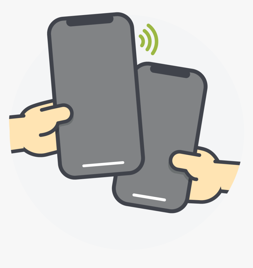 An Icon Showing Two Mobile Phones Sharing The App - Smartphone, HD Png ...