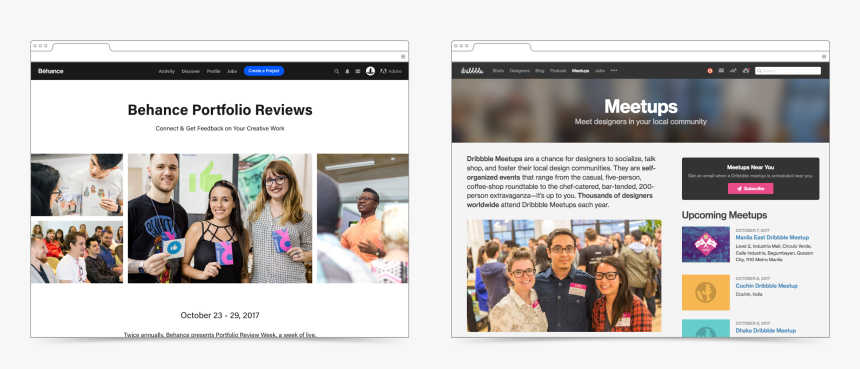 Comparing Behance And Dribbble Community - Website, HD Png Download ...