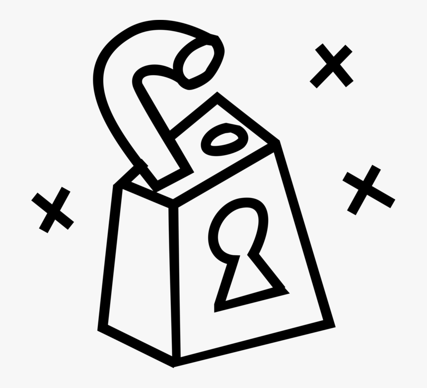 Vector Illustration Of Padlock Lock Mechanical Security - Cross, HD Png ...