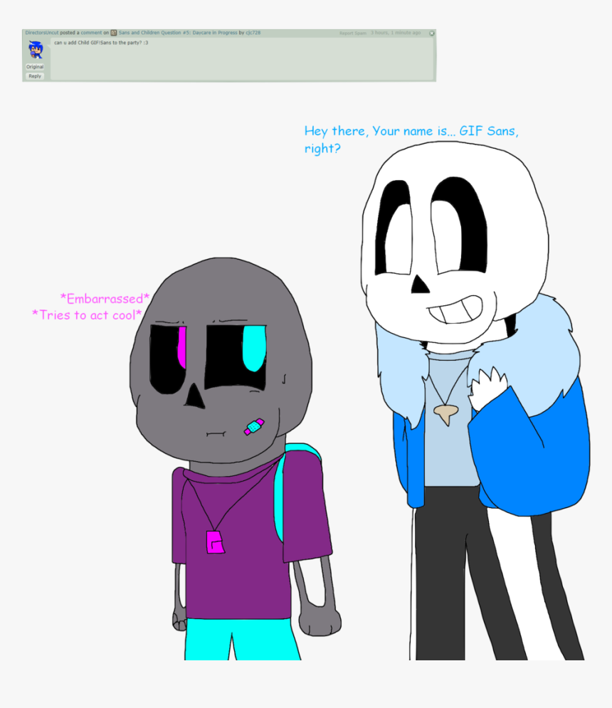 Sans And Children Gif By Cjc On - Cartoon, HD Png Download ...
