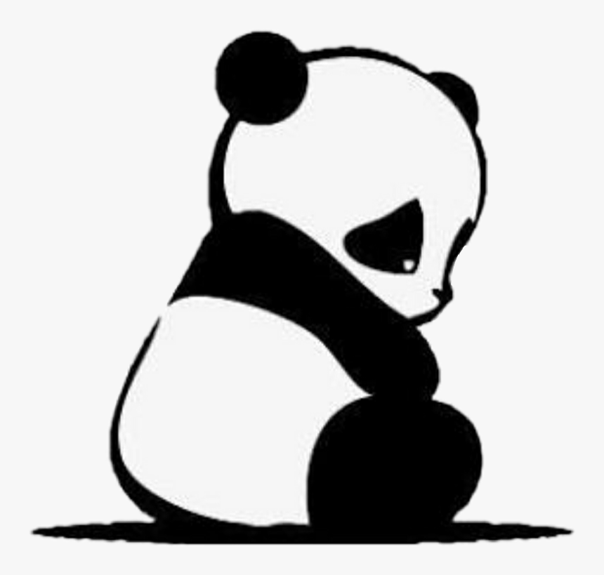 Transparent Panda Png Tumblr - Black And White Panda Drawings, Png ...