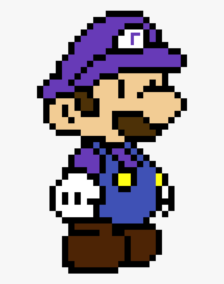Waluigi For Smash - Paper Mario Pixel Art, HD Png Download ...