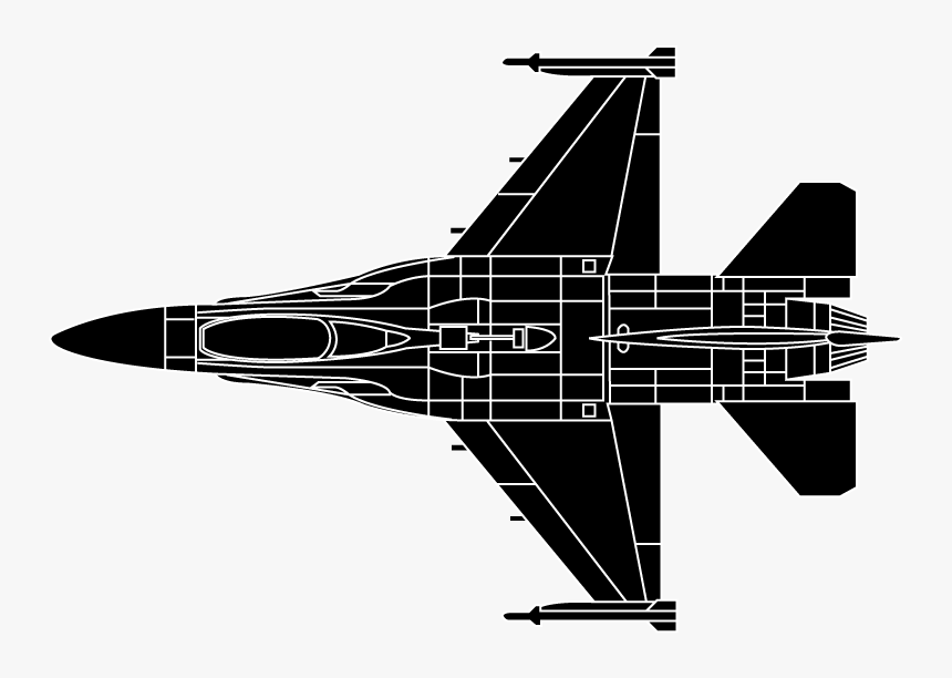 F 16 Top View , Png Download - Top View Of F16, Transparent Png ...
