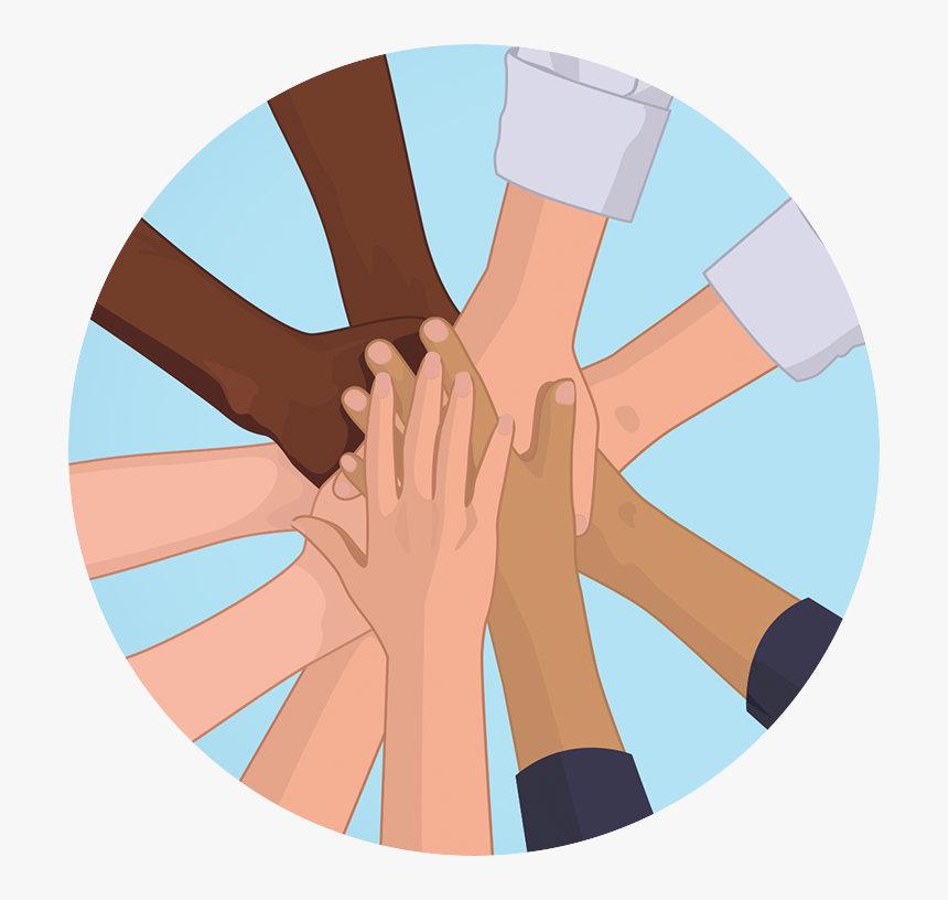 Cartoon Hands And Forearms Of All Races Putting Their - Cartoon Hands ...