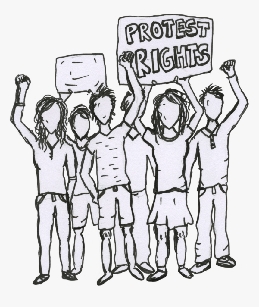 Protest For Rights Cartoon, HD Png Download , Transparent Png Image ...