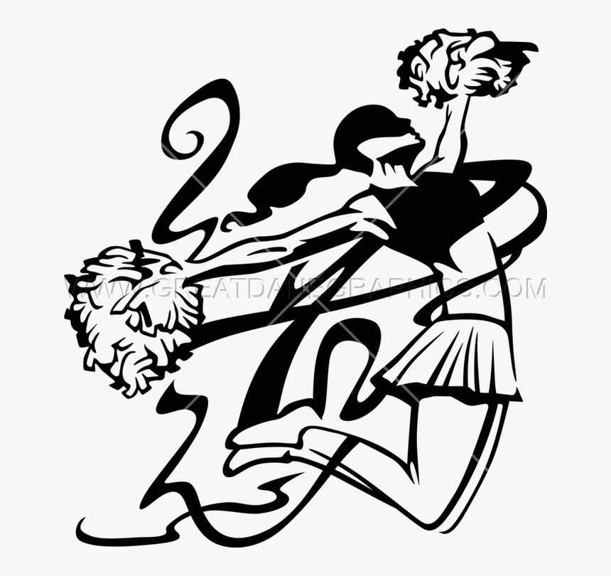 Cheerleading Clipart Black And White