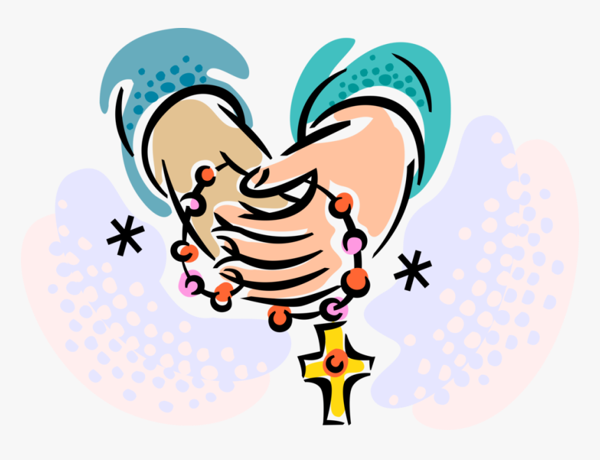 Beads Vector Cartoon - Praying Of The Rosary Cartoon, HD Png Download ...