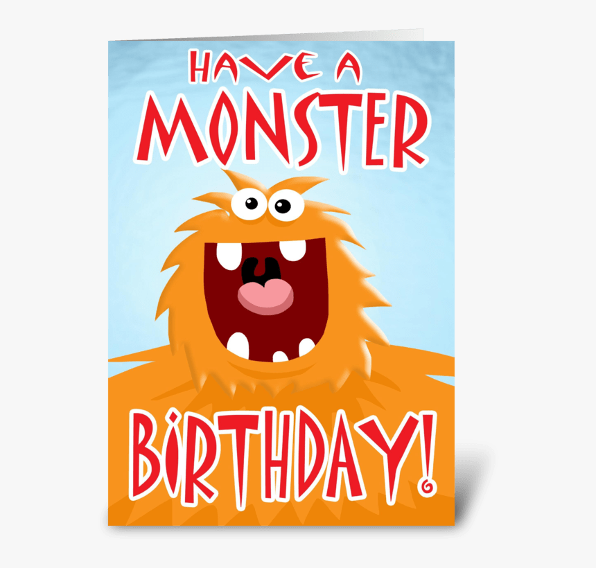 Monster Birthday Card Greeting Card - Monster Birthday, HD Png Download ...