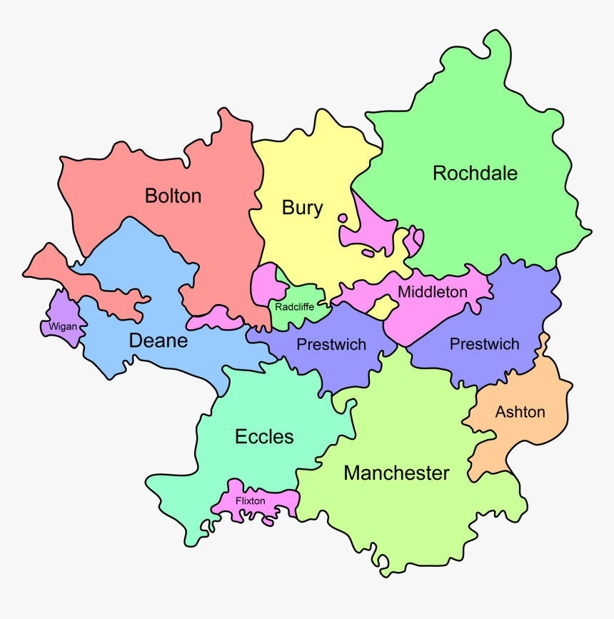 Salford Hundred Map - County Borough Of Salford, HD Png Download ...