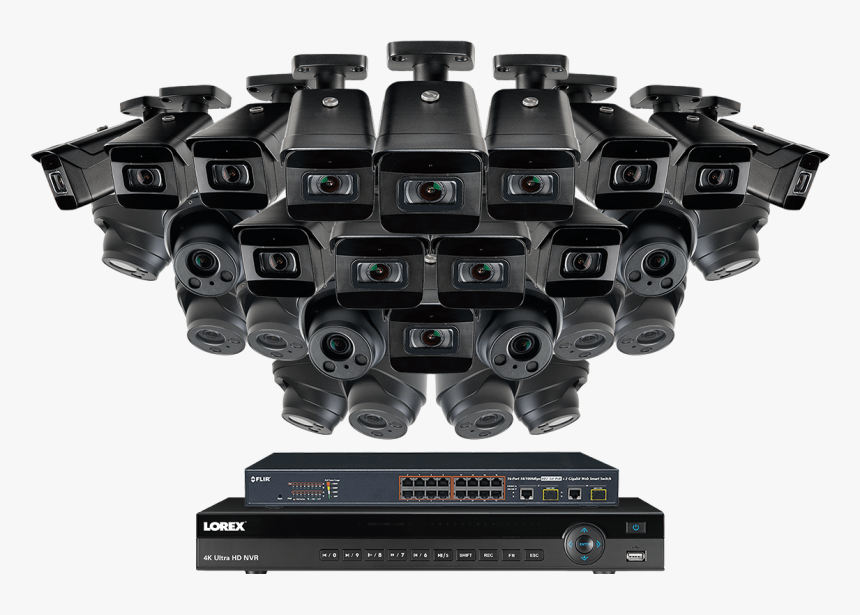 32 Channel Ip Security Camera System Featuring 28 4k - Computer Speaker ...