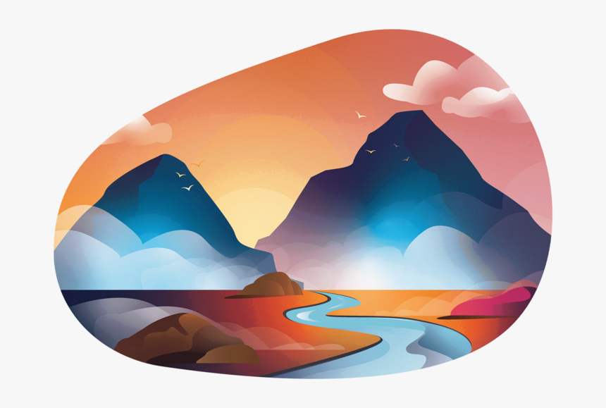 Mountains Gradient Color Gradient Design Opacity Texture - Illustration ...