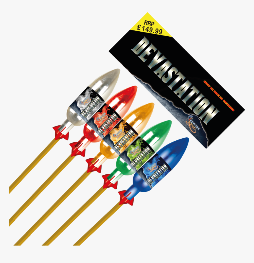 Devastation Rockets 5 Pack Fireworks - Manic Attack Rockets, HD Png ...