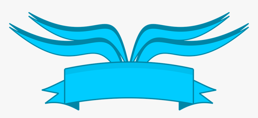 Banner, Wings, Blue - Wings Banner Png, Transparent Png , Transparent ...