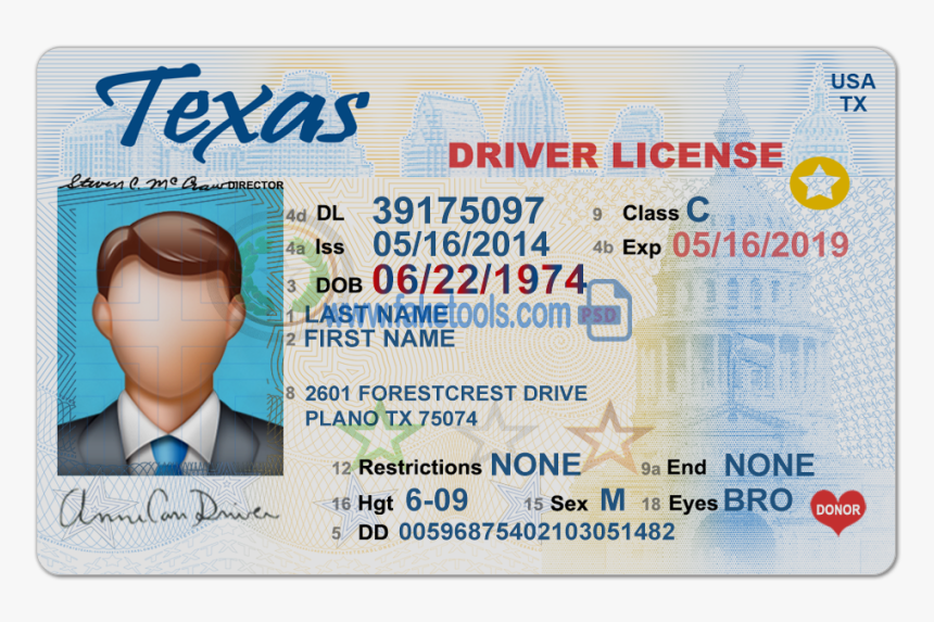 Texas Driver License Psd Template Texas Driver s License HD Png 