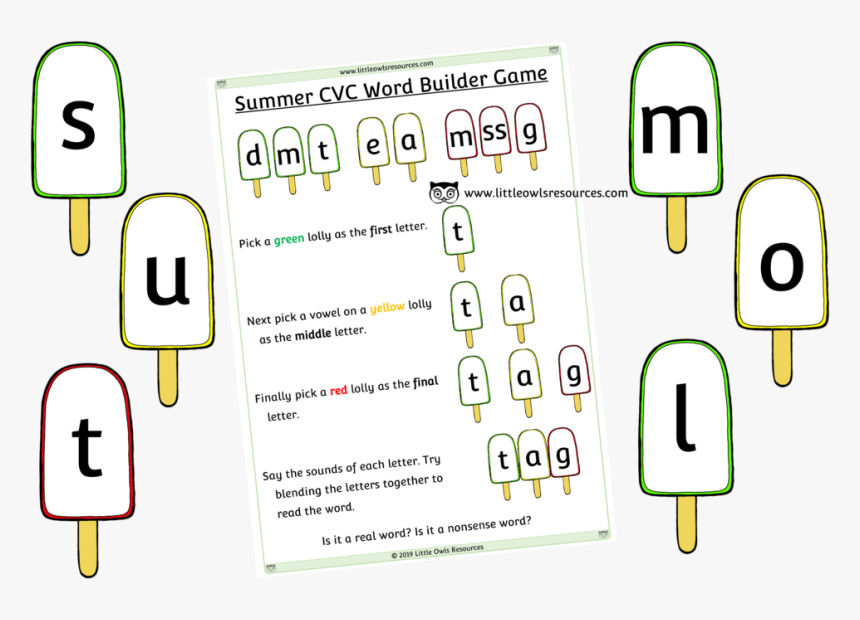 Summer Cvc Word Builder Cover - Graphic Design, HD Png Download ...