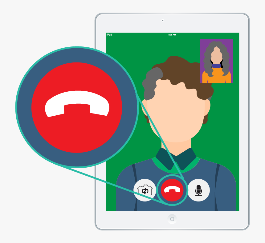 Shows A Facetime Call Between Two People With The Red - Cartoon, HD Png ...