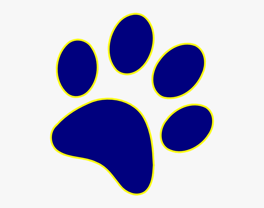 Blue Wildcat Paw Print Clip Art