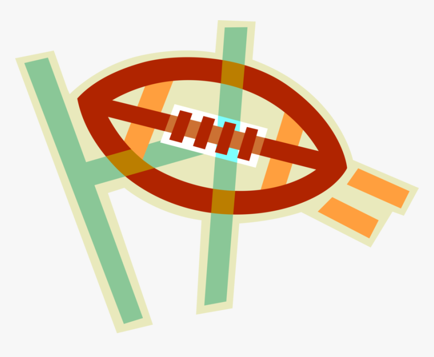 Vector Illustration Of Football Game Sports Ball And - Cross, HD Png ...