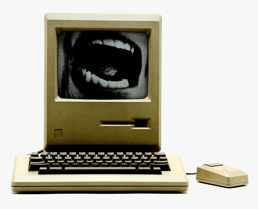 Retro Computer With Screaming Mouth On-screen - Macintosh, HD Png ...