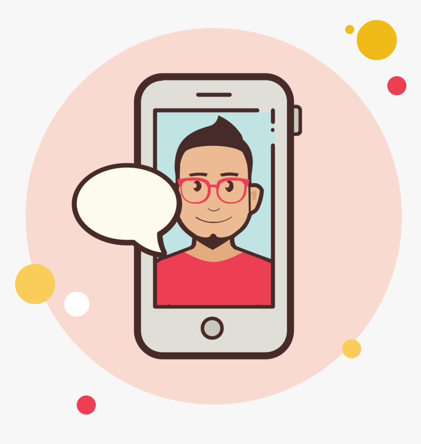Man In Red Shirt Messaging Icon - Man Picture In The Phone Clipart, HD ...