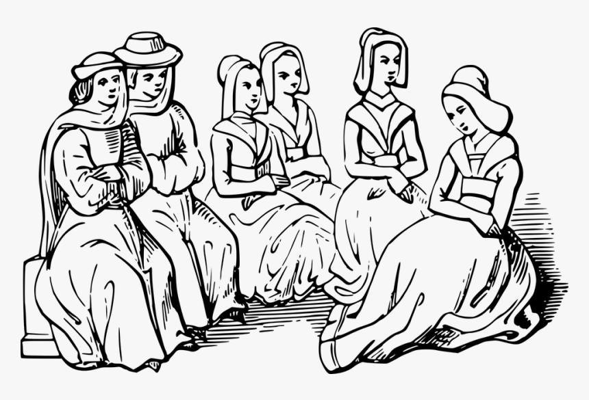 Gathering, Gossip, Party, Social - Gathering People Drawing, HD Png ...