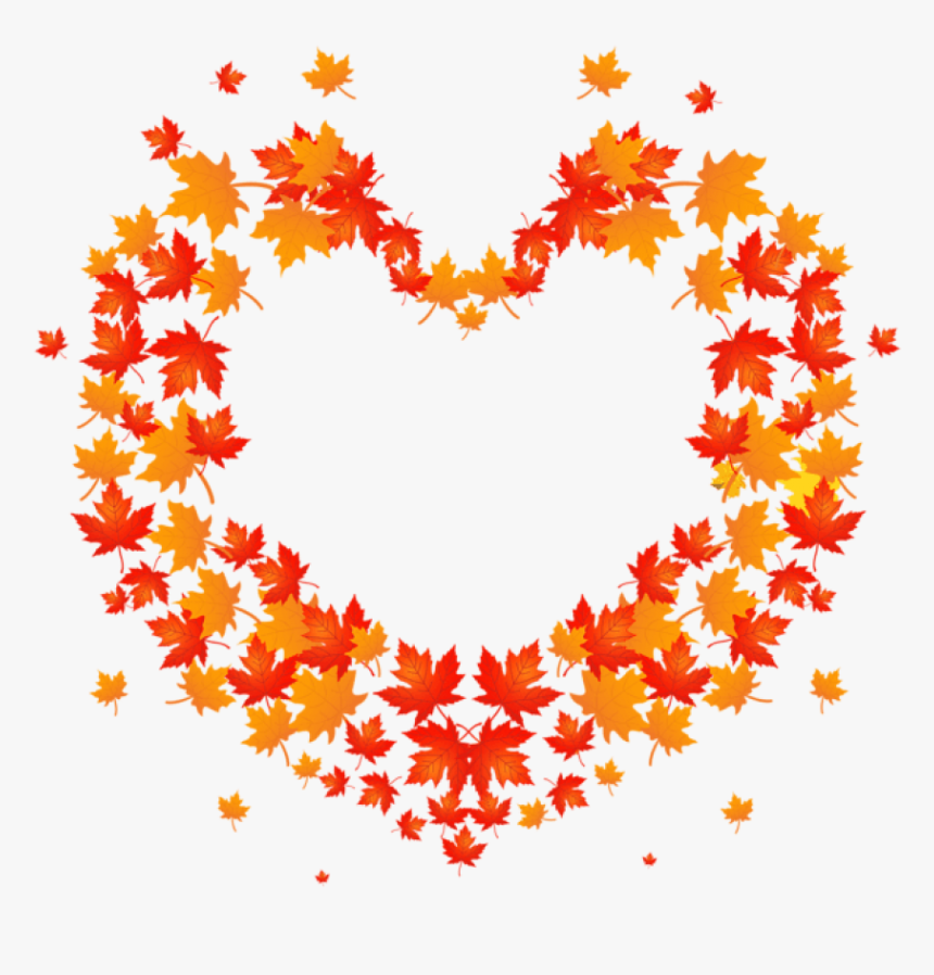 Autumn Leaves Heart Transparent Png Clip Art Image - Fall Leaves Heart ...