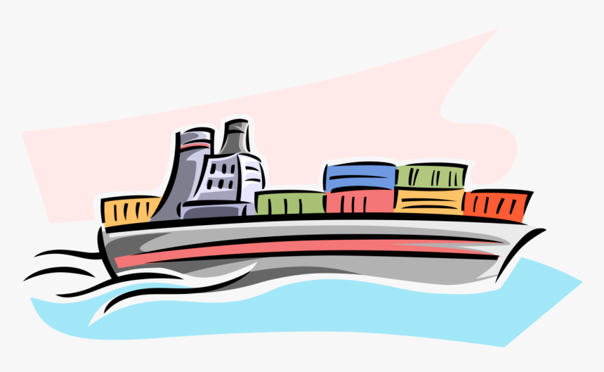 Vector Cargo Freight Ship Image Illustration Of Ocean - Freight Ship ...
