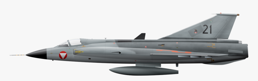 Austrian Air Force Saab J35oe Draken - Fighter Plane Side View, HD Png ...