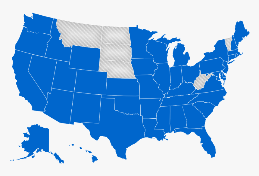 State Connections Map - Us Map Transparent Background, HD Png Download ...