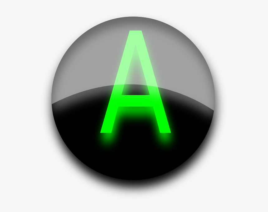 Glossy A Button Svg Clip Arts - Circle, HD Png Download , Transparent ...