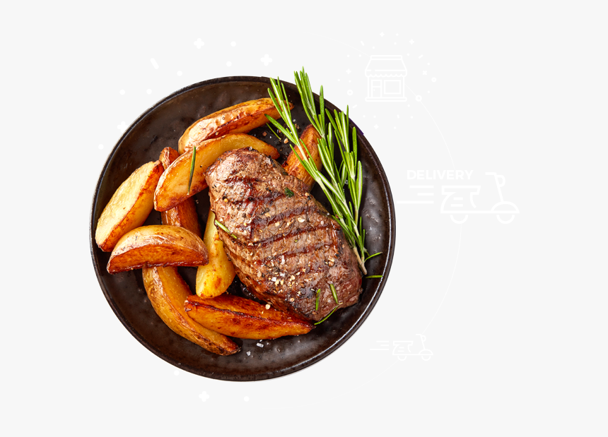Steak Plate Top View, HD Png Download , Transparent Png Image - PNGitem