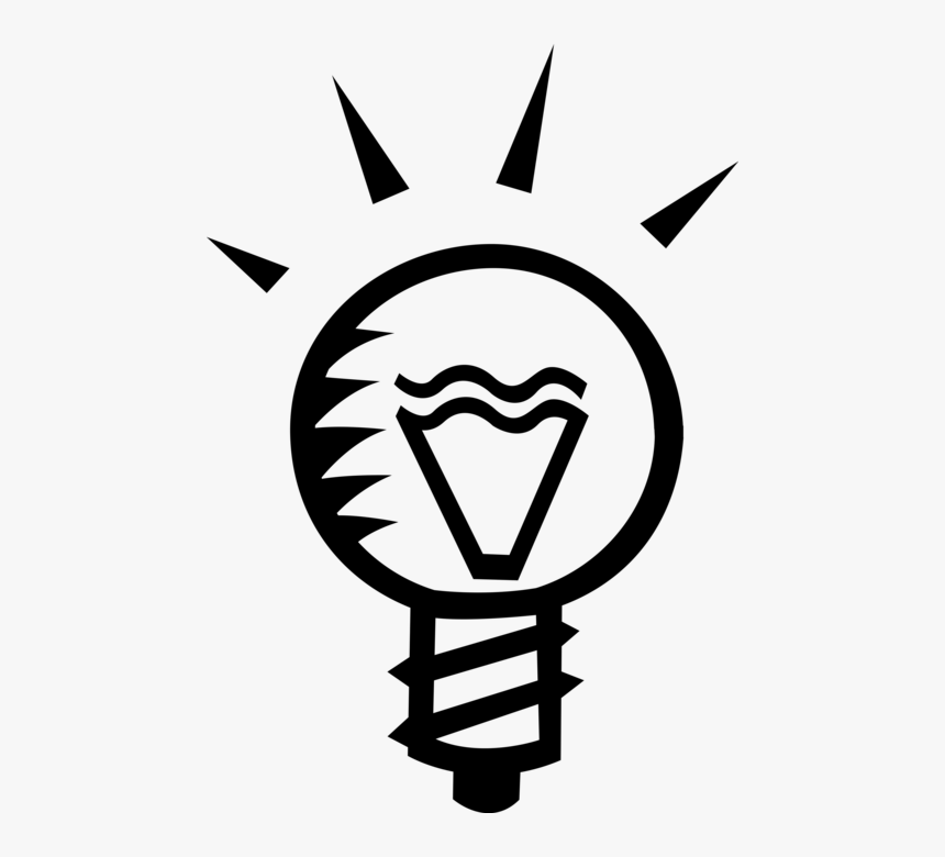 Vector Illustration Of Electric Light Bulb Symbol Of - Emblem, HD Png ...