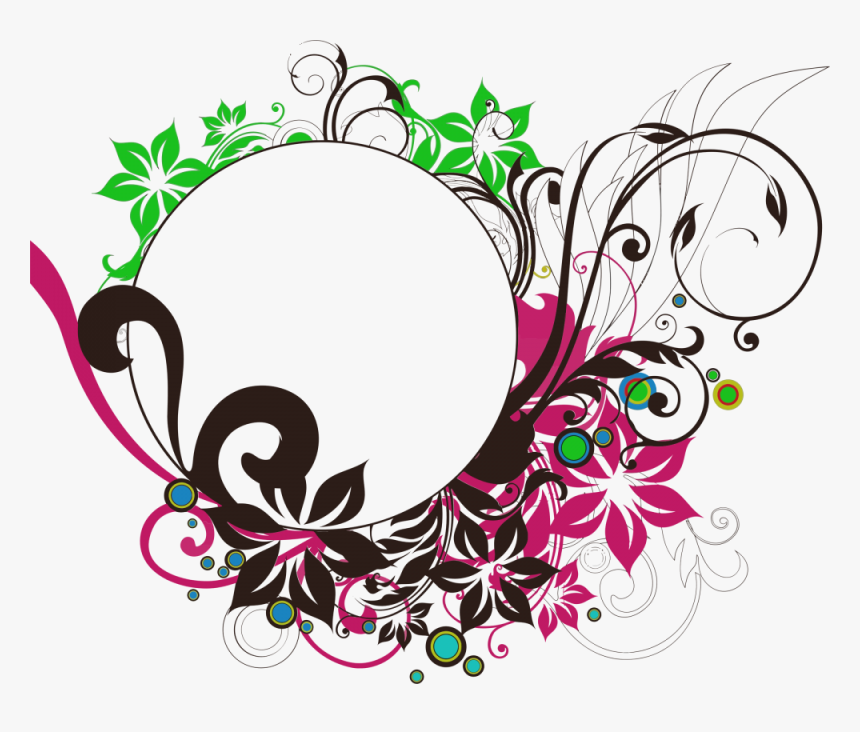 Download Floral Round Frame Png Photo For Designing - Round Design For ...