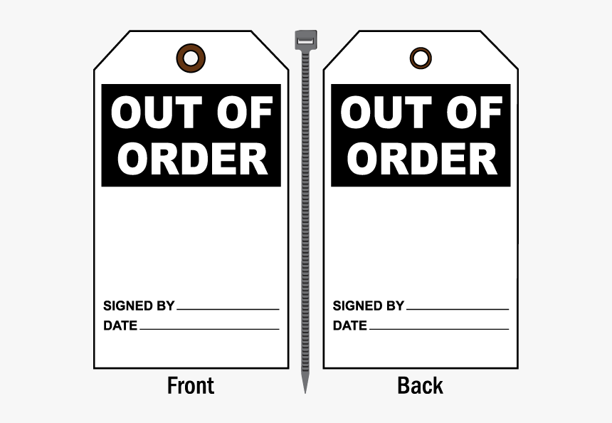 Out Of Order Tag, HD Png Download , Transparent Png Image - PNGitem
