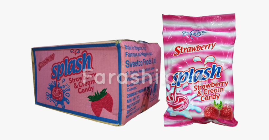 Sweetco, Splash Strawberry & Cream Candy 150g Of 48 - Strawberry, HD ...