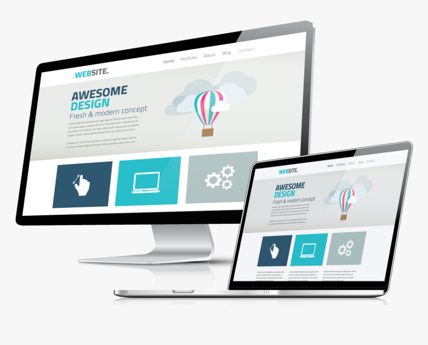 Website Design At Monitor, HD Png Download , Transparent Png Image ...